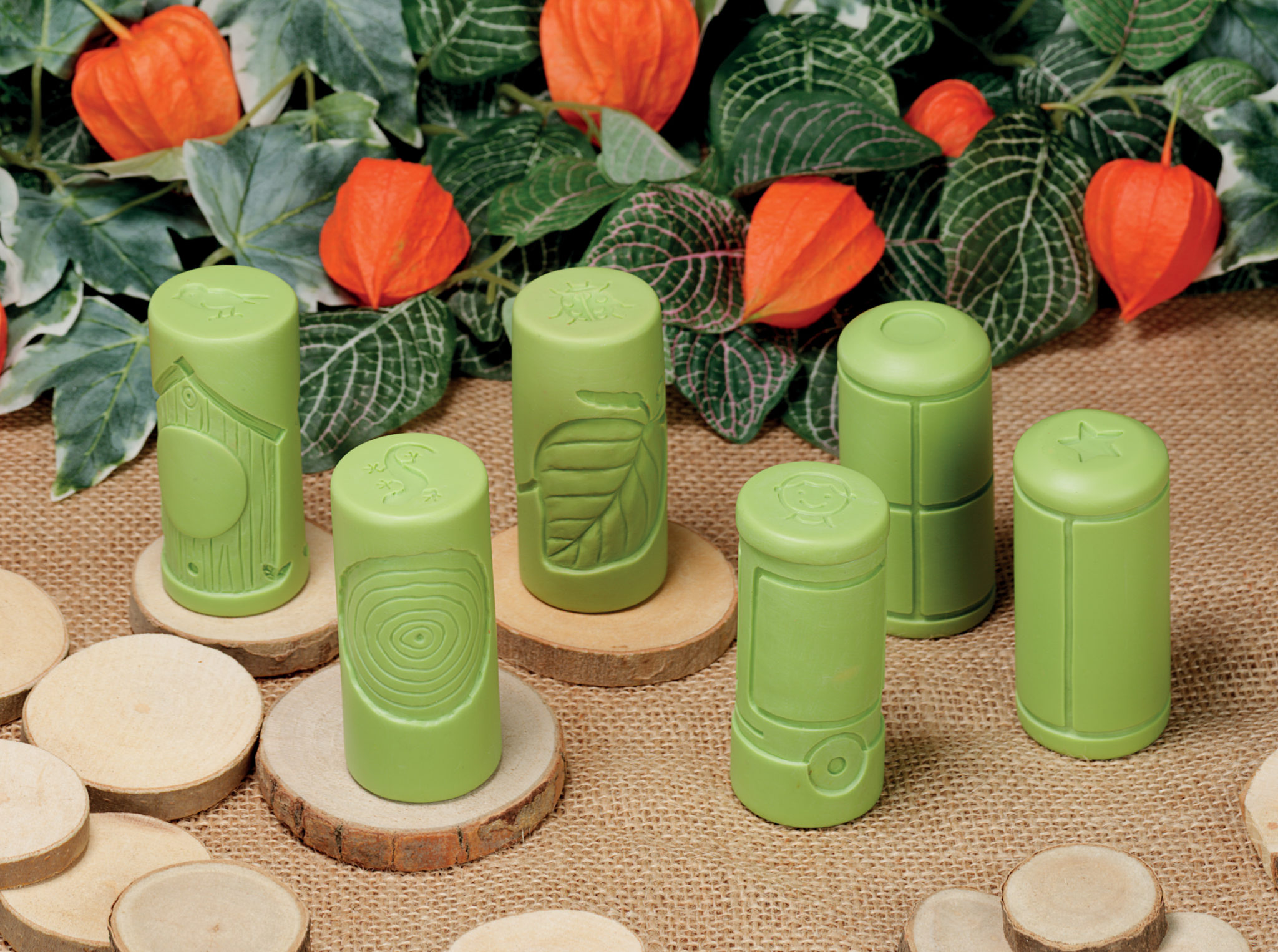 Let's Roll Number Frames - six stone rollers to make imprints