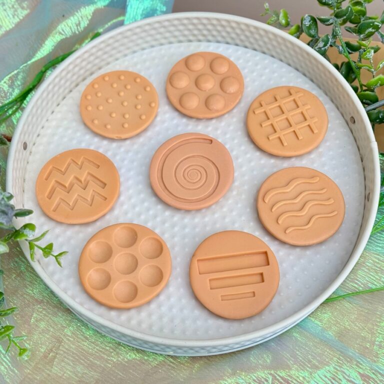 Sensory Stones - feel and talk about shapes and patterns